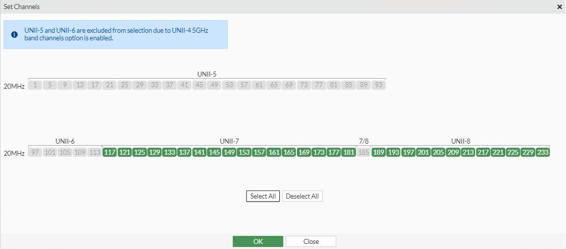 Configuring UNII-4 5GHz radio bands | FortiAP / FortiWiFi 7.4.1 | Fortinet Document Library